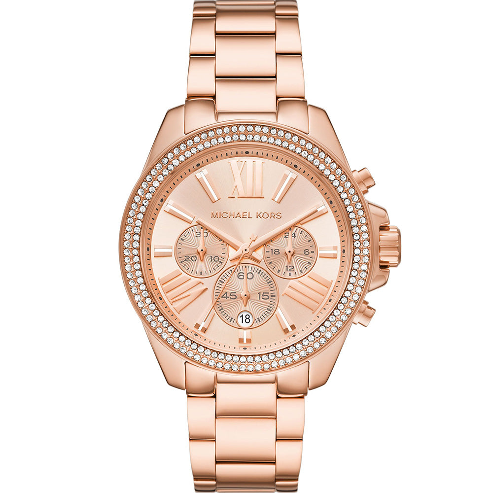 Michael Kors MK7430 Wren Rose Gold Chronograph Ladies Watch – Watch Depot