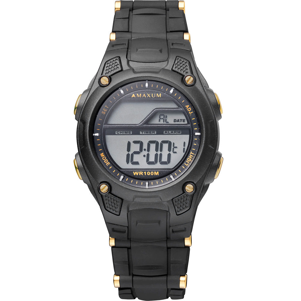 Maxum X2214L1 Black and Gold Digital Unisex Watch – Watch Depot